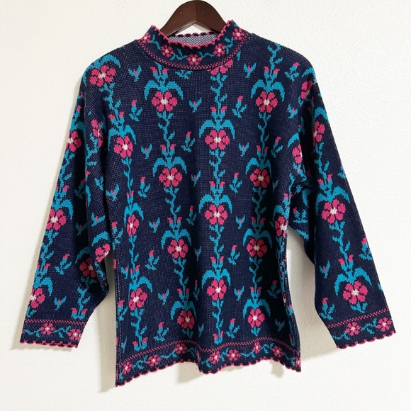 ashleigh morgan | Sweaters | Vintage 8s Ashleigh Morgan Floral Granny ...